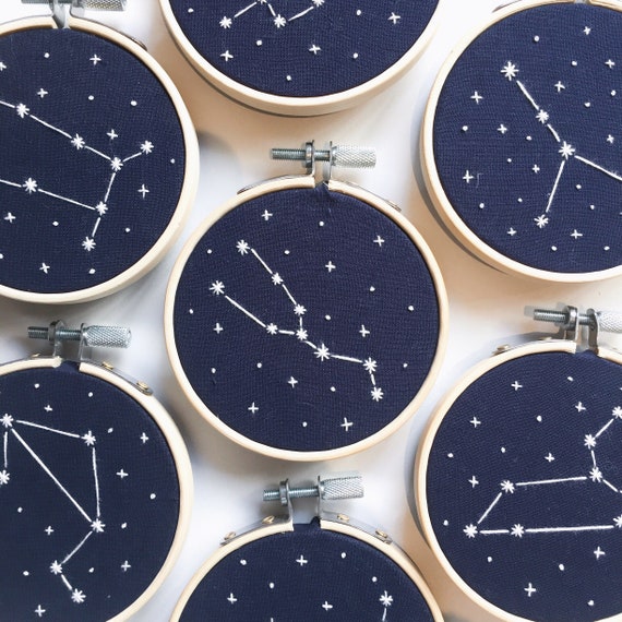 Star Sign Constellations Embroidery | Etsy