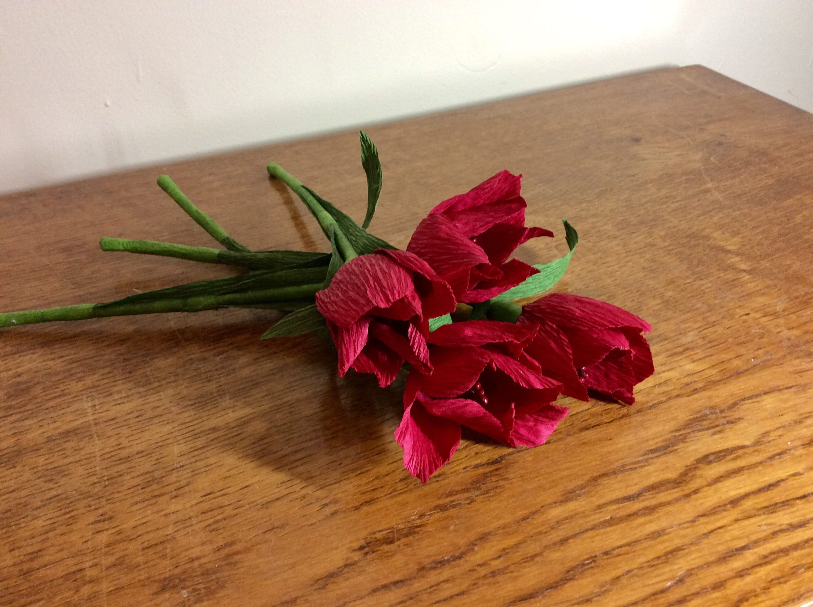 Realistic Crepe Paper Tulips Red Tulips Spring Wedding | Etsy