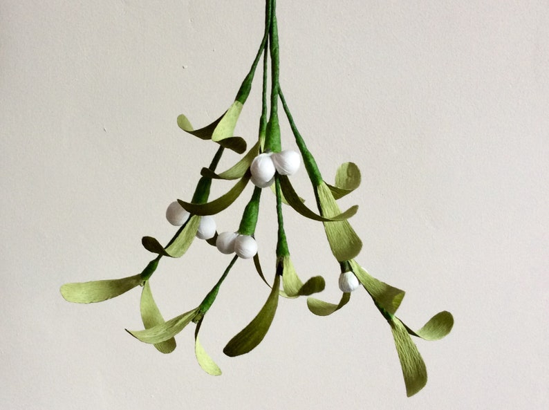 Handmade Crepe Paper Mistletoe Bunch Hanging Christmas - Etsy