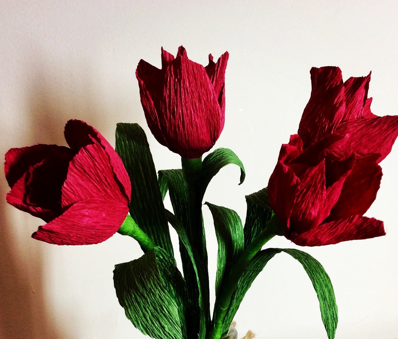 Realistic Crepe Paper Tulips Red Tulips Spring Wedding | Etsy