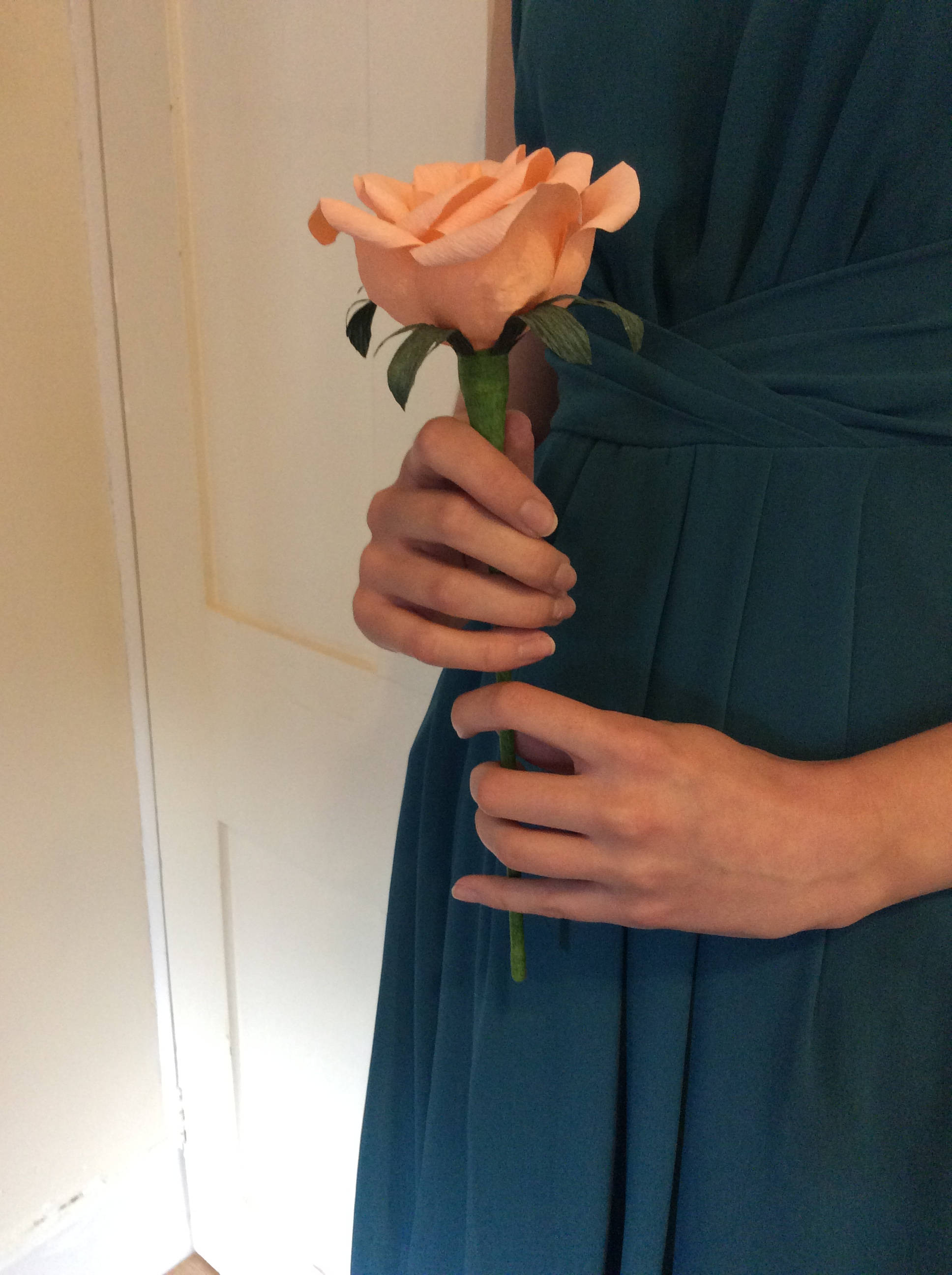 Single Stem Paper Flower Rose Wand Large Crepe Paper Flower - Etsy