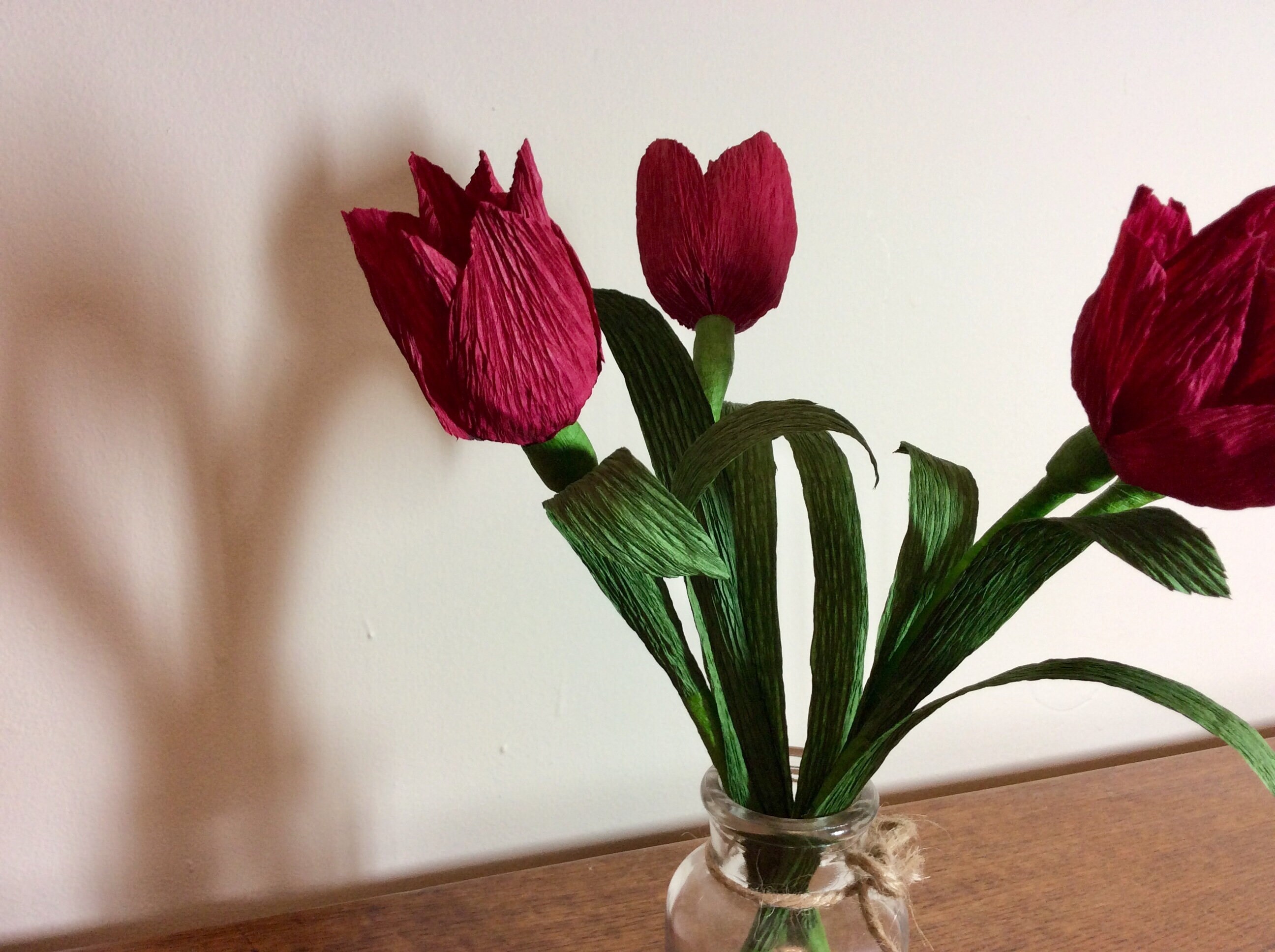 Realistic Crepe Paper Tulips Red Tulips Spring Wedding | Etsy