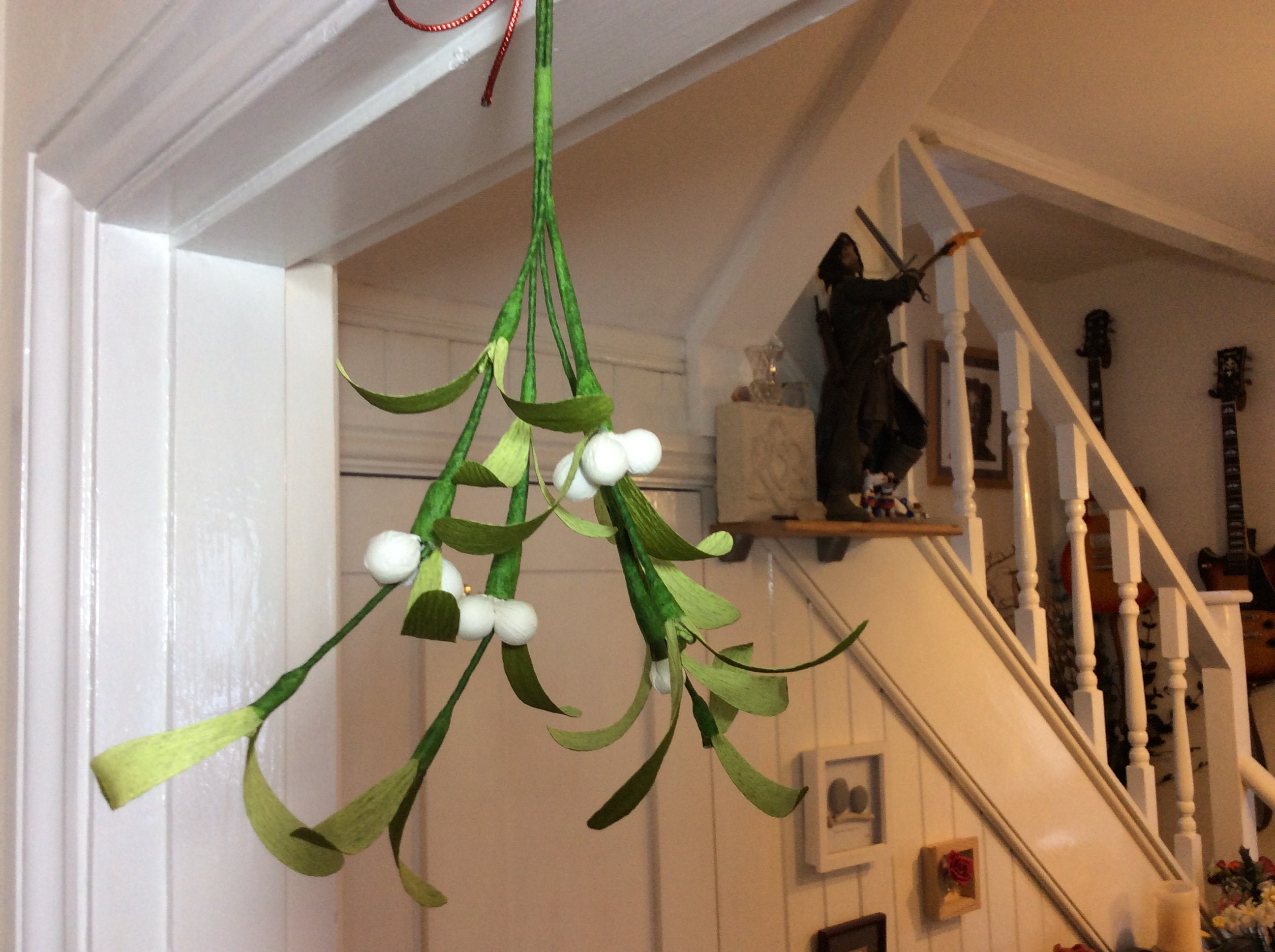 Handmade Crepe Paper Mistletoe Bunch Hanging Christmas - Etsy