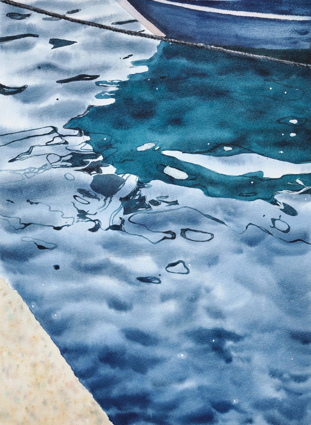 Liquid Mirror - Original Watercolor - Water Reflections Painting - 11 ...