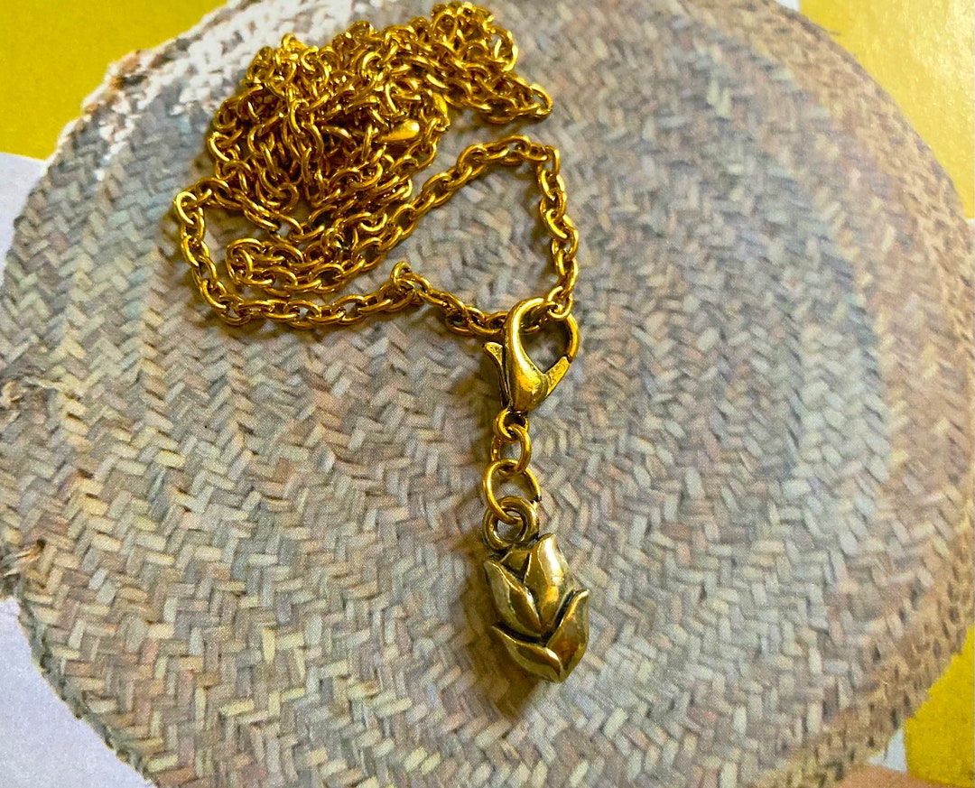 Dutch Tulip on a Fine Chain. Tulip Necklace. 'gold' or - Etsy