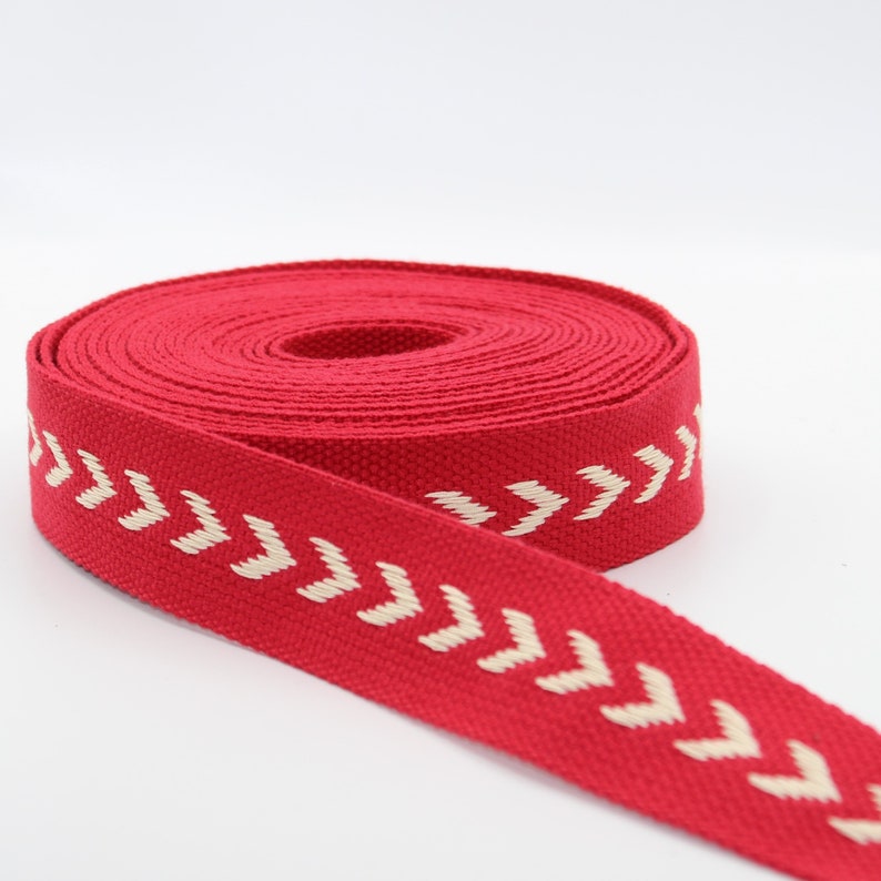 5 Meters Cotton Webbing 3.8cm Width With Coloured Herringbone Motif - Etsy