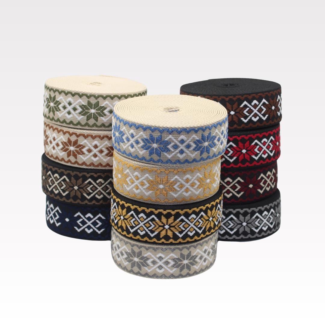 5 Meters Ethnic Floral Webbing, 38mm, #RUB3568 - Etsy
