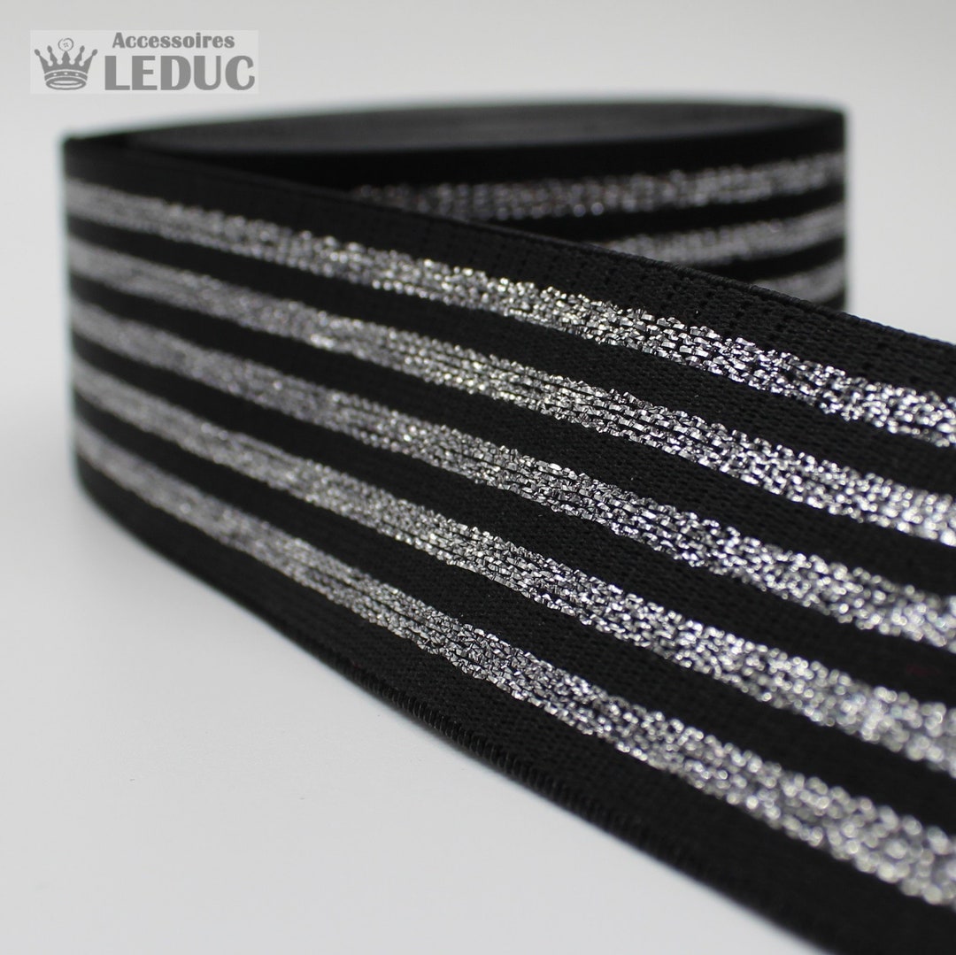 Striped Elastic 4cm 10 METERS With Gold or Silver Lines - Etsy