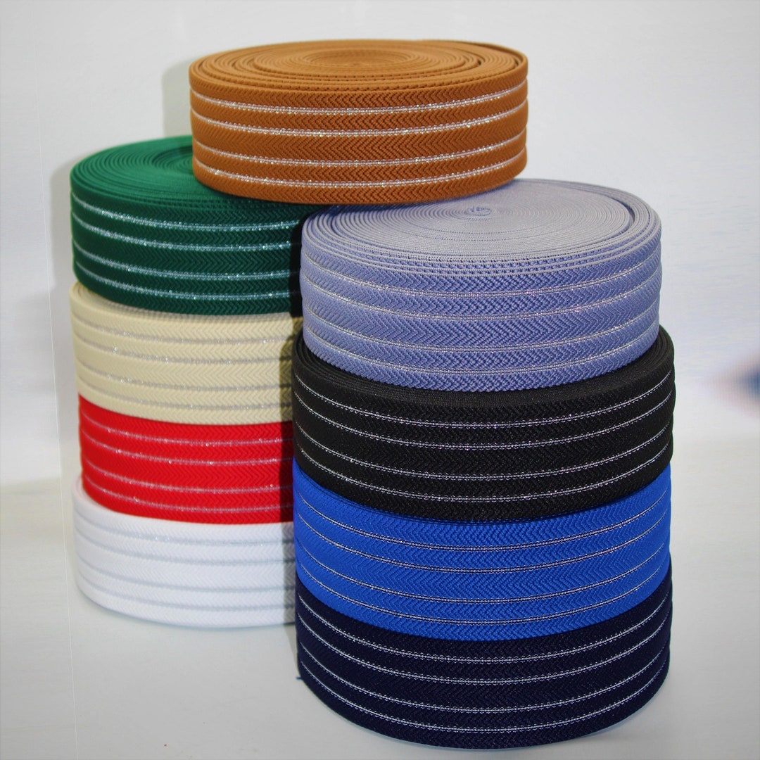 10 Meters Silver Striped Herringbone Elastic 50mm - Etsy