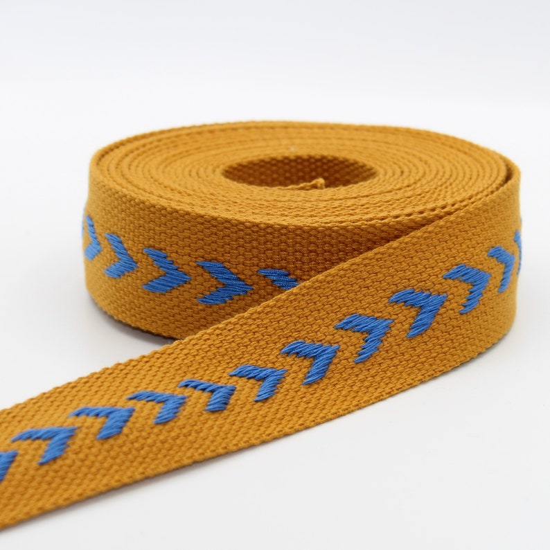 5 Meters Cotton Webbing 3.8cm Width With Coloured Herringbone Motif - Etsy