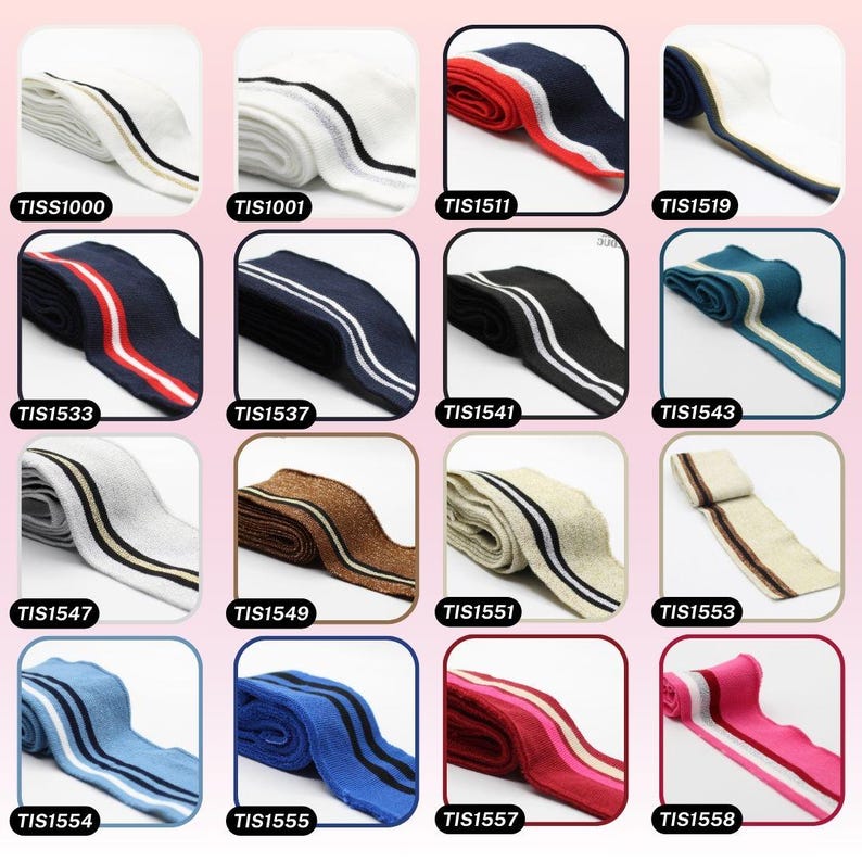 Set of 10 Stretch Rib Knit Cuffs 6x110cm | Ribbing for Sweatshirts ...