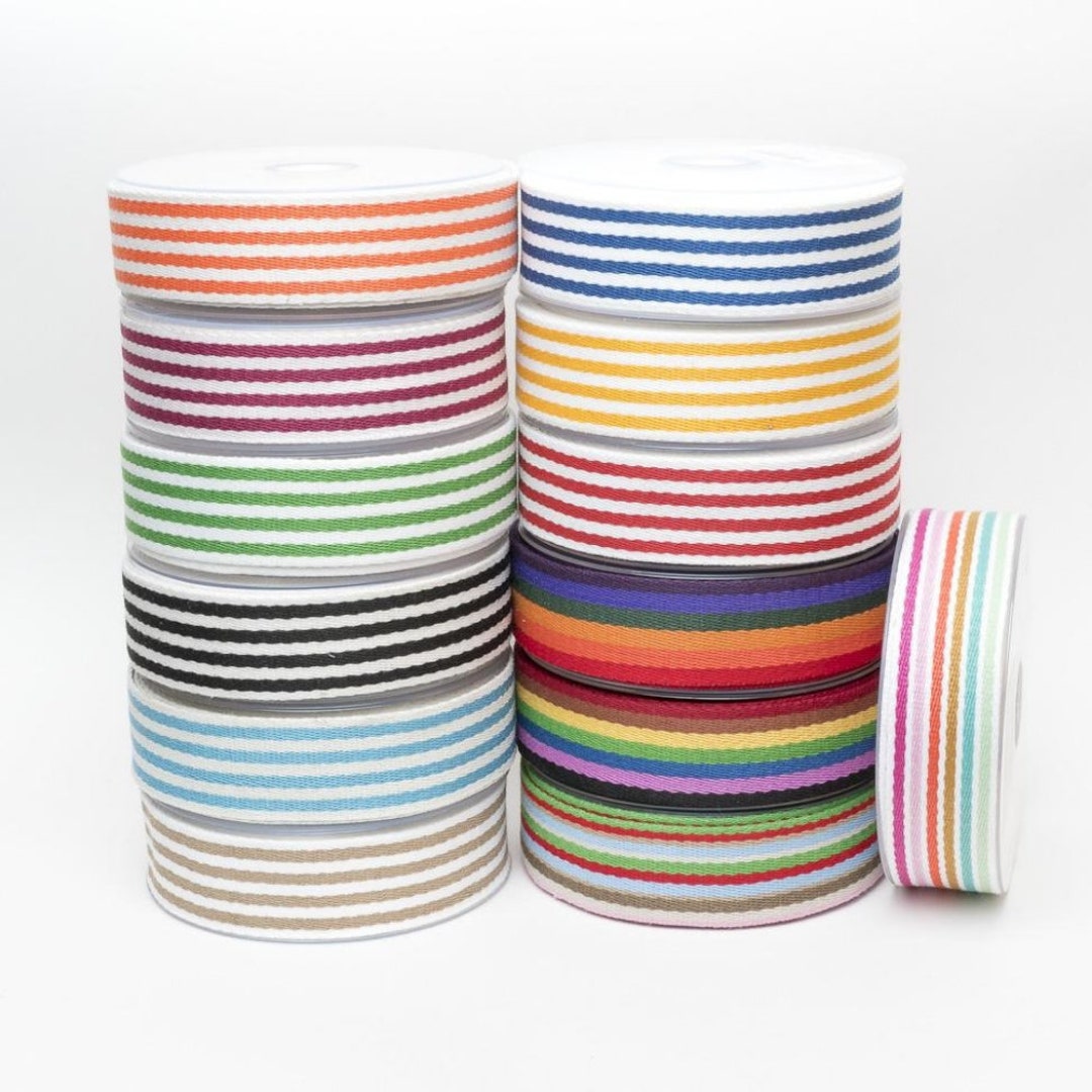 5 Meters of 40mm Rainbow Colored Striped Webbing - Etsy