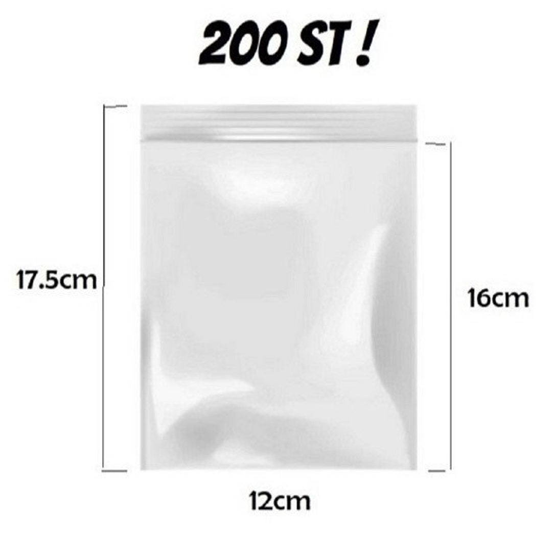 200 Pieces, Plastic Zip Bags, Transparent, Sturdy, Resealable ...