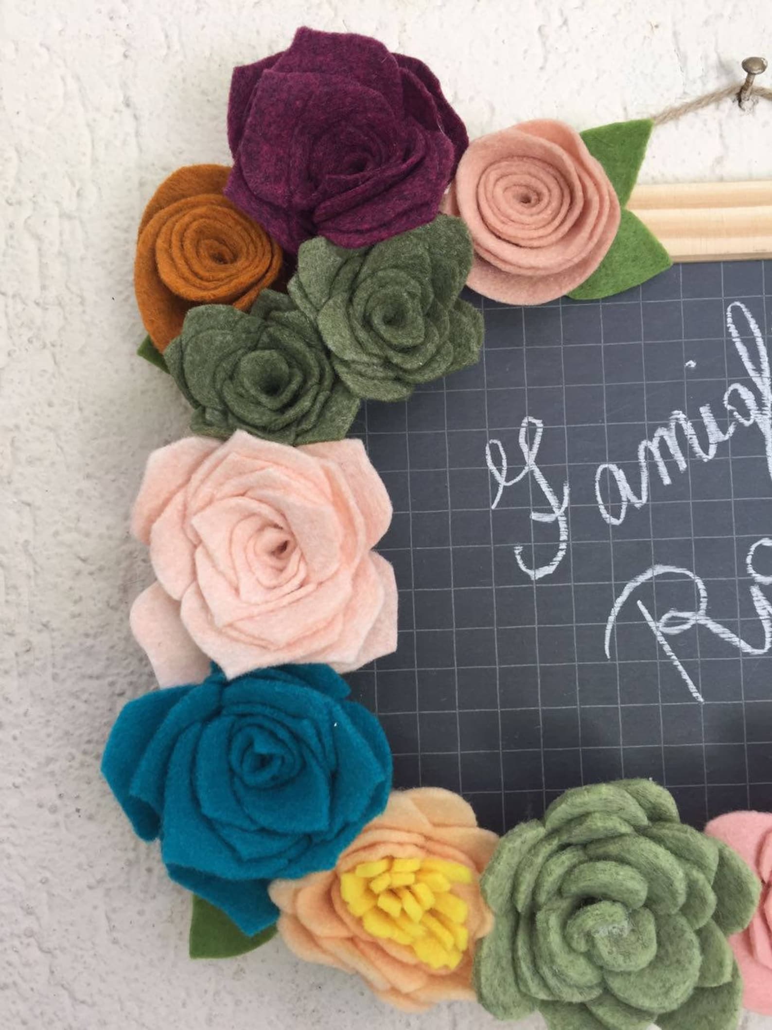 Slate Whiteboard With Flowers and Felt Succulents - Etsy