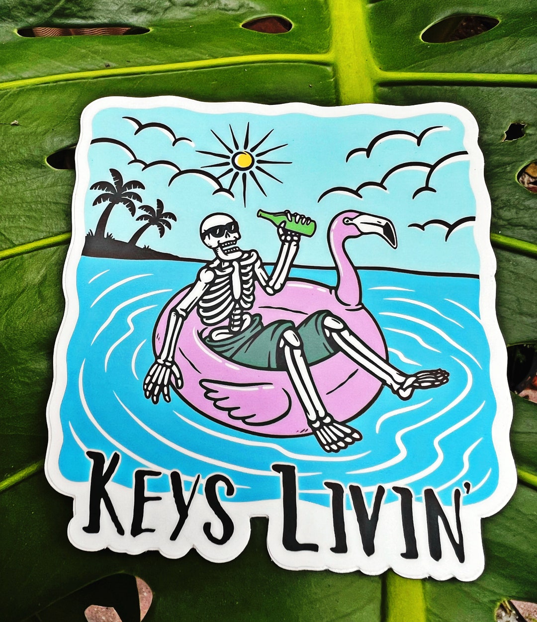 Keys Livin’ Florida Keys Sticker | Floating | Tubing | Skeletons ...