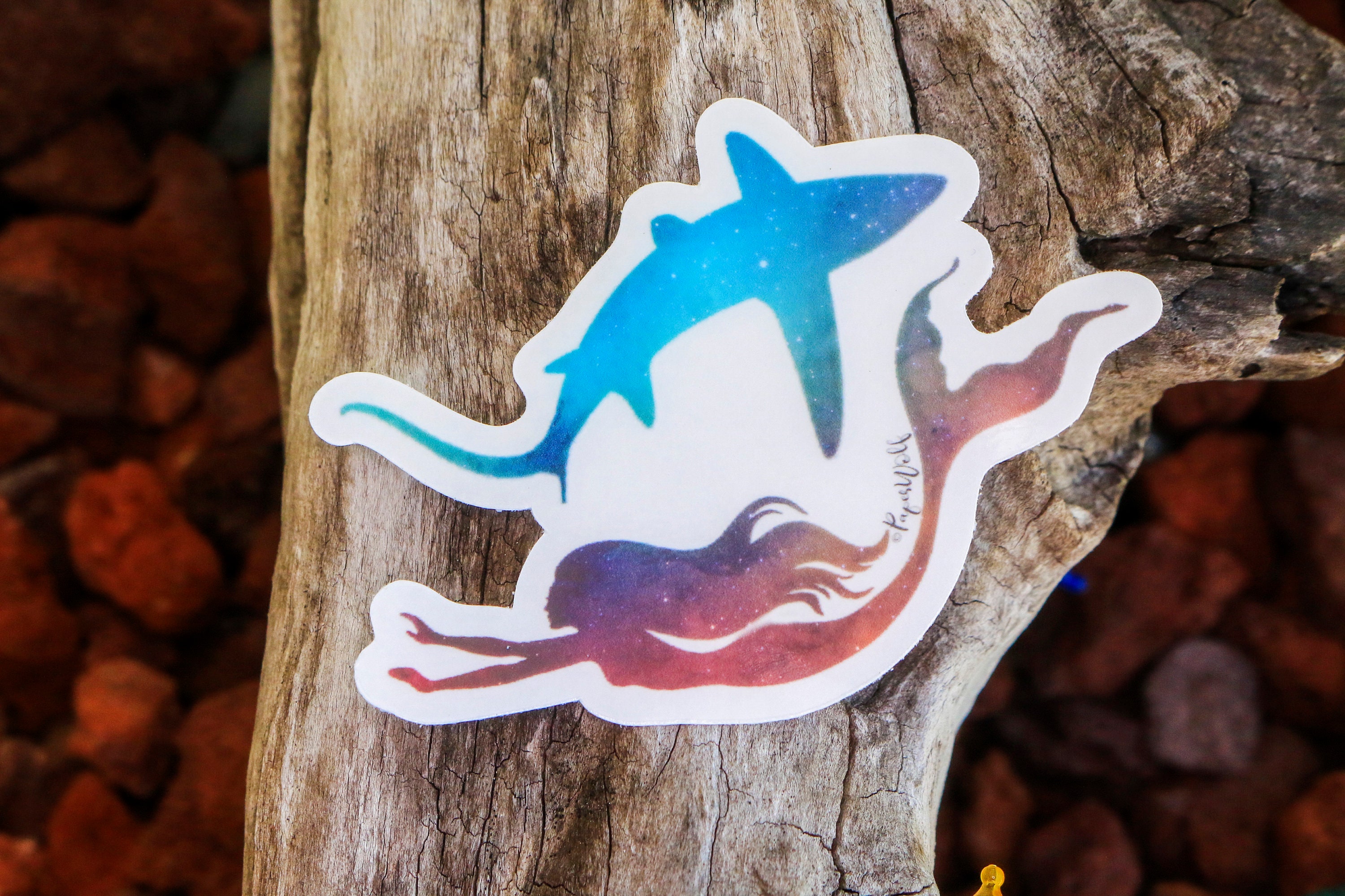 Galaxy Shark Vinyl Sticker Laptop Decal Water Bottle Decal - Etsy