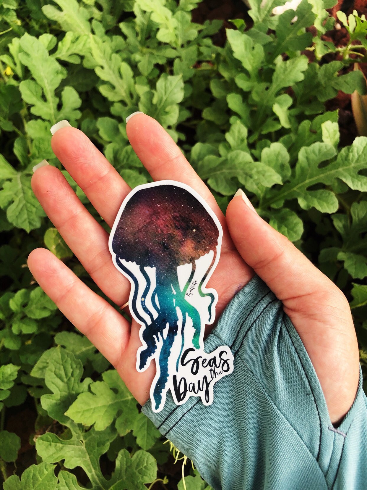 Holographic Galaxy Jellyfish Vinyl Sticker Seas the Day - Etsy