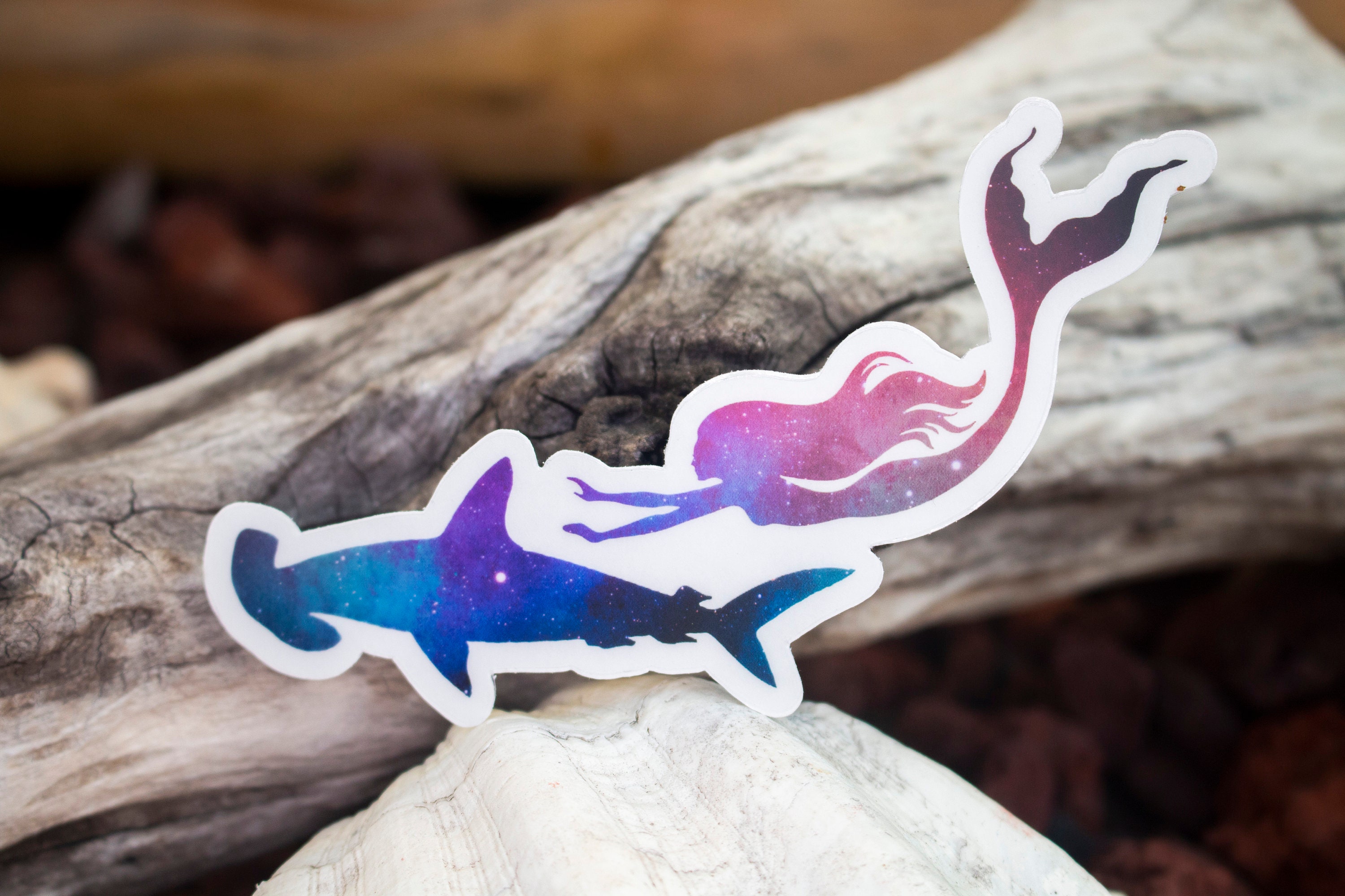Galaxy Shark Vinyl Sticker Laptop Decal Water Bottle Decal - Etsy