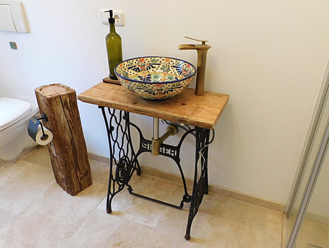 Design Washbasin Vintage Base Cabinet Sewing Machine Cast Iron ...