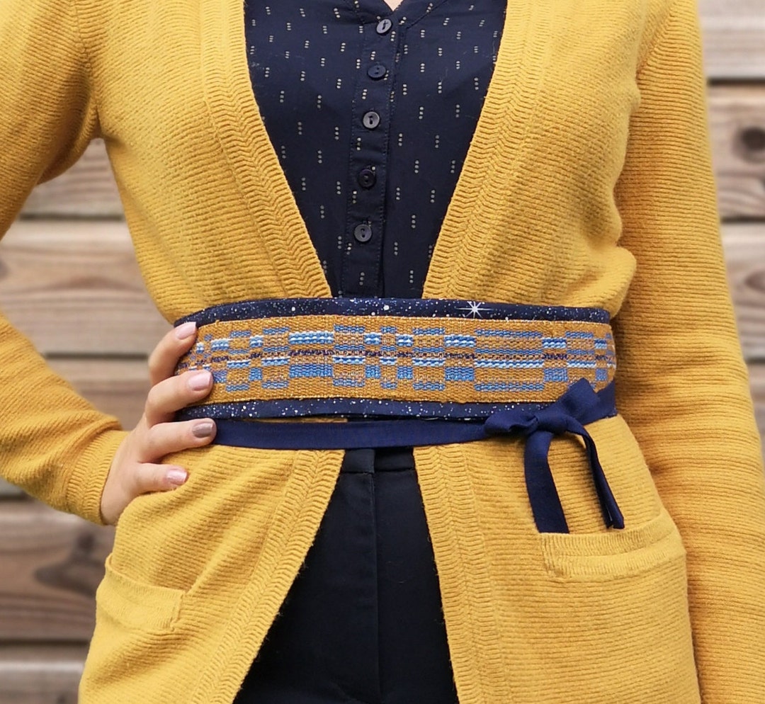 Obi Style Belt, Boho, Hand Woven, Cotton, Silk, Wool, 210 Cm Long 8.5 ...