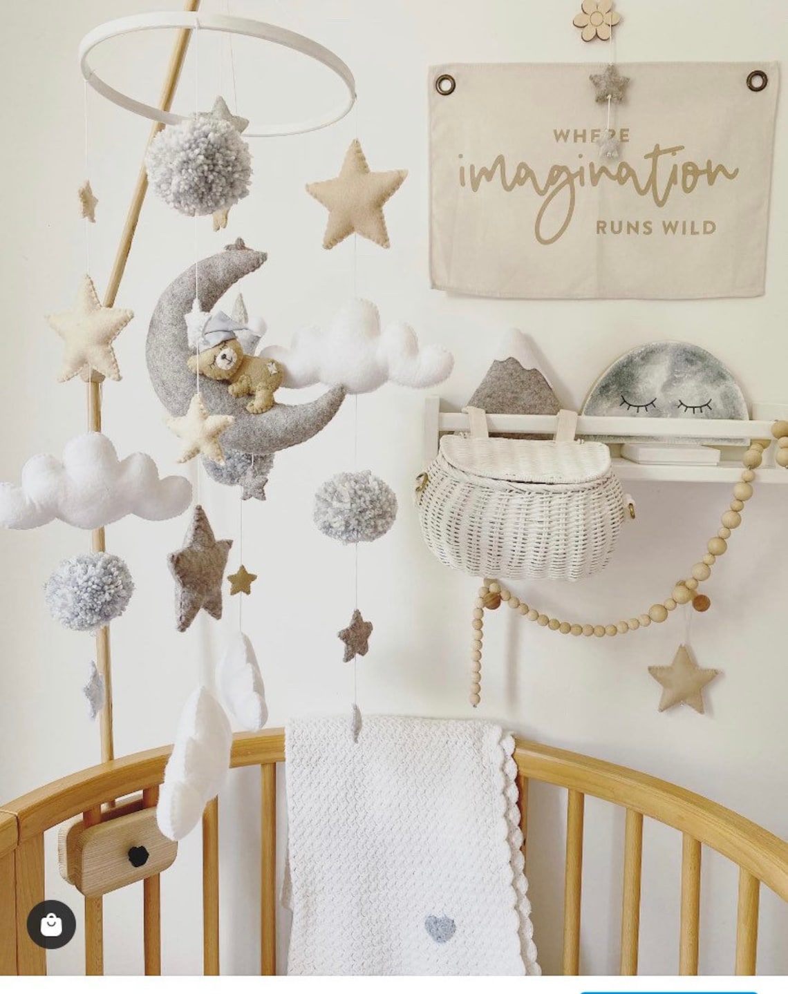 Neutral Teddy Baby Mobile Teddy Mobile Neutral Cot Mobile - Etsy