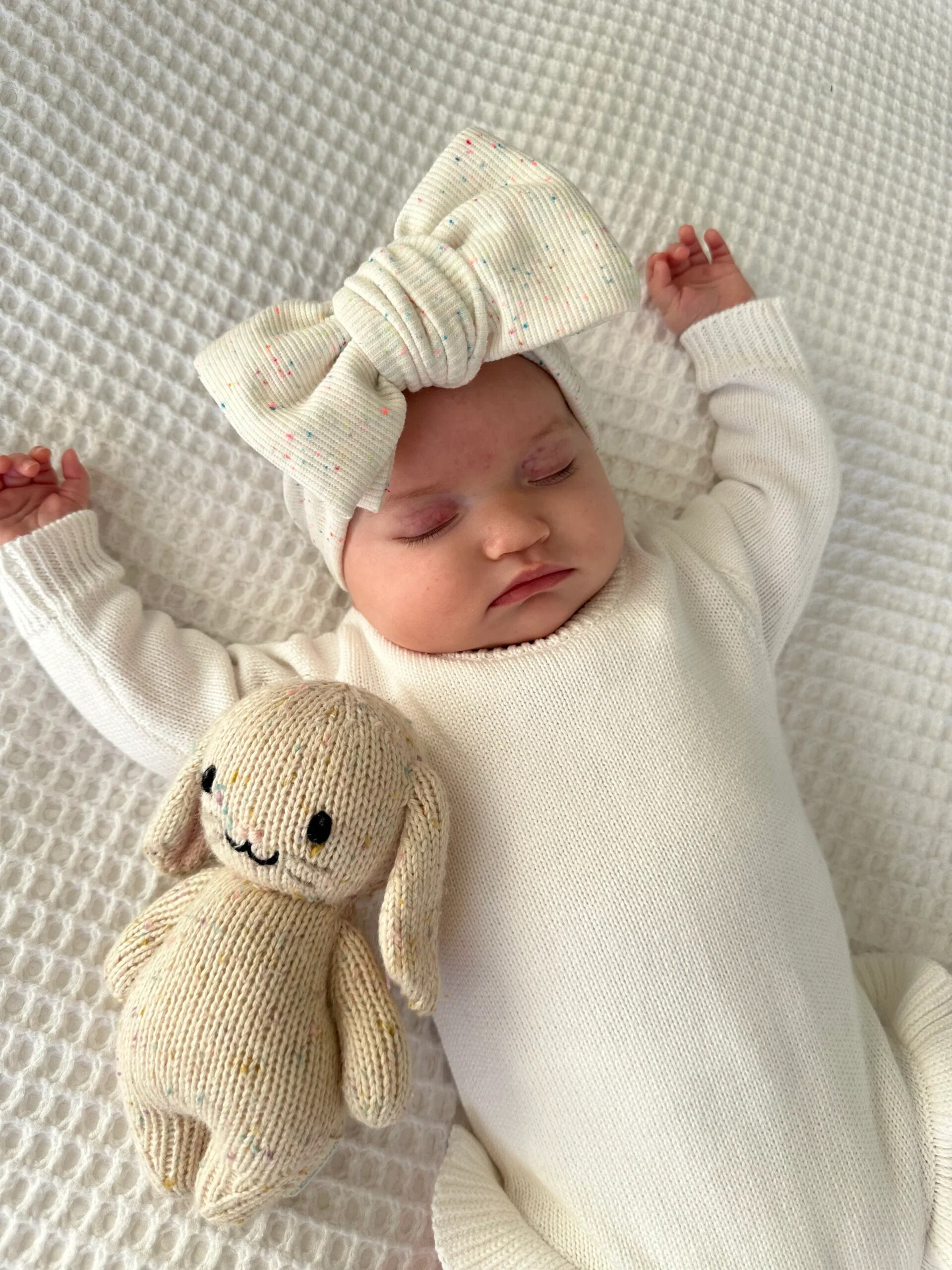 Spring Colour Sprinkle Neutral Topknot Headband Soft Jersey Newborn ...