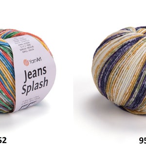 Yarn Yarnart Jeans Splash Cotton Yarn Print Cotton Yarn Amigurumi Yarn ...
