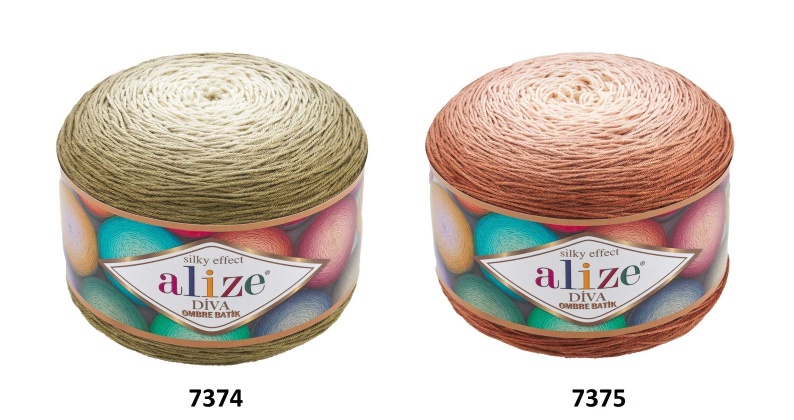 Gradient Yarn Alize Diva Ombre Batik 250g (875m) Yarn Cakes Microfiber ...