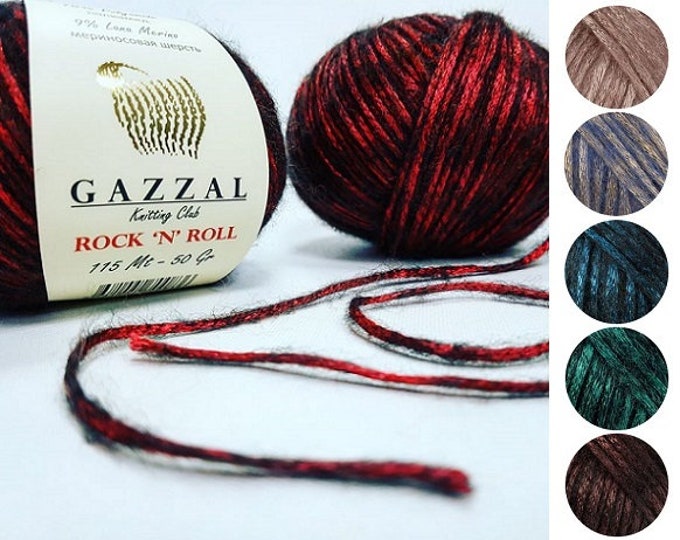 Gazzal Rock N Roll Yarn, Gazzal Rock N Roll, Wool Yarn, Shiny Yarn ...