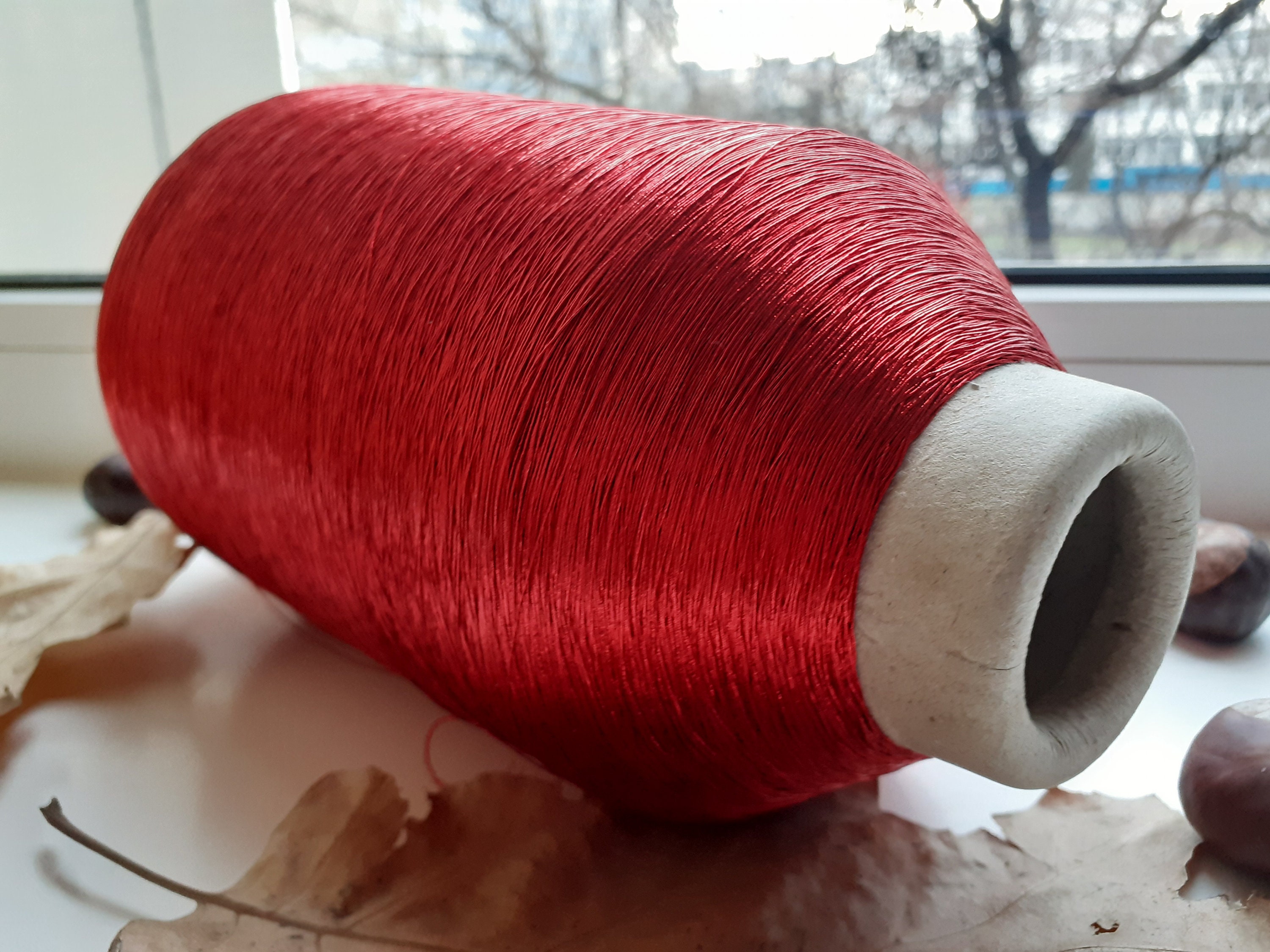 Red metallic yarn 500g red metallized yarn glitter yarn lurex | Etsy