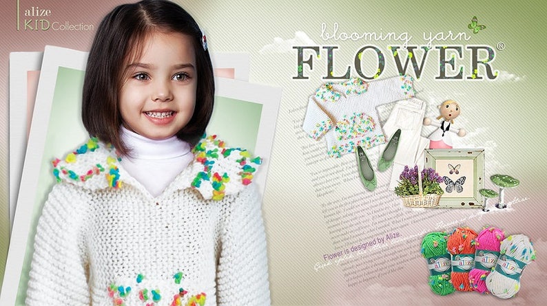 Yarn Alize Flower Yarn Buterfly Yarn Bulky Yarn Super Chunky Yarn Thick ...