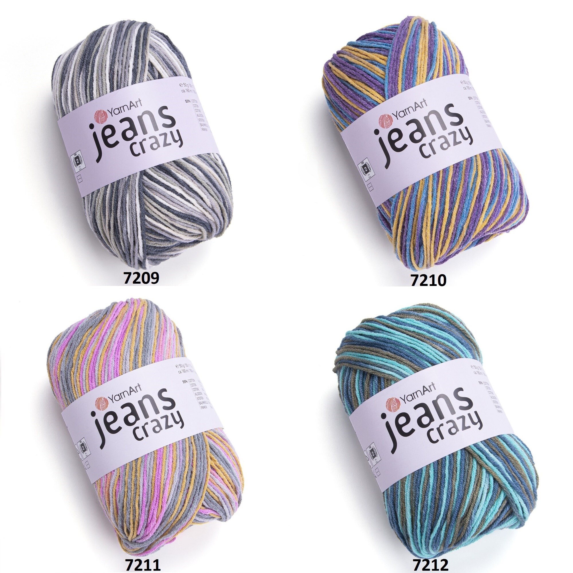 Yarn Yarnart Jeans Crazy Cotton Yarn Print Cotton Yarn Amigurumi Yarn ...