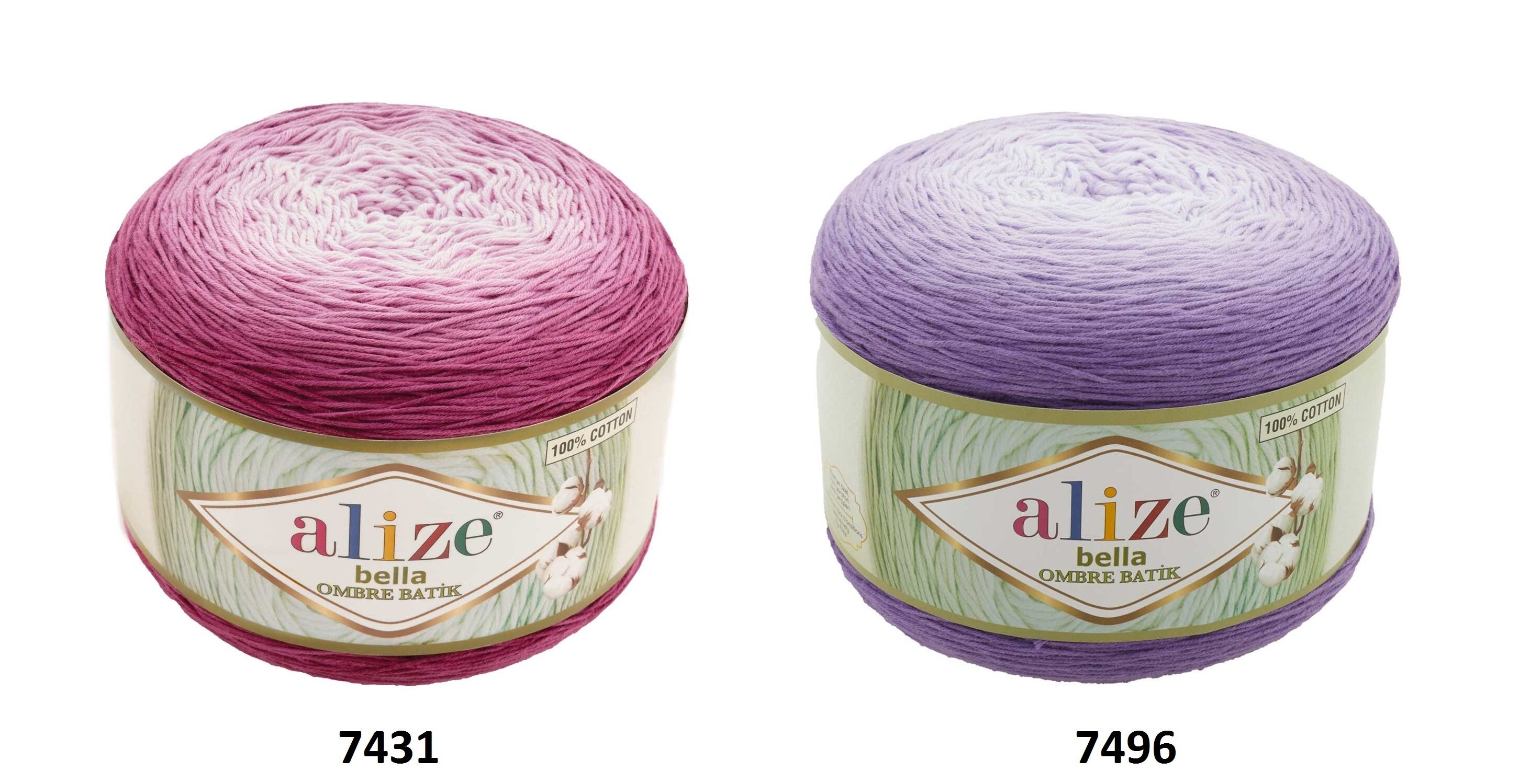 Gradient Yarn Alize Bella Ombre Batik 250g-900m Yarn Cakes Cotton Grade ...