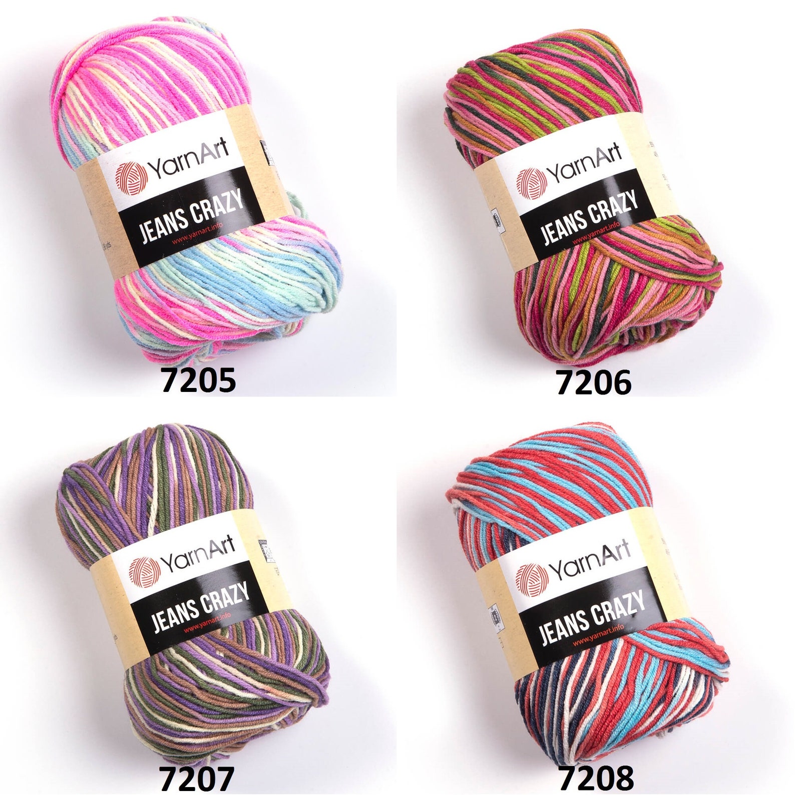 Yarn Yarnart Jeans Crazy Cotton Yarn Print Cotton Yarn Amigurumi Yarn ...
