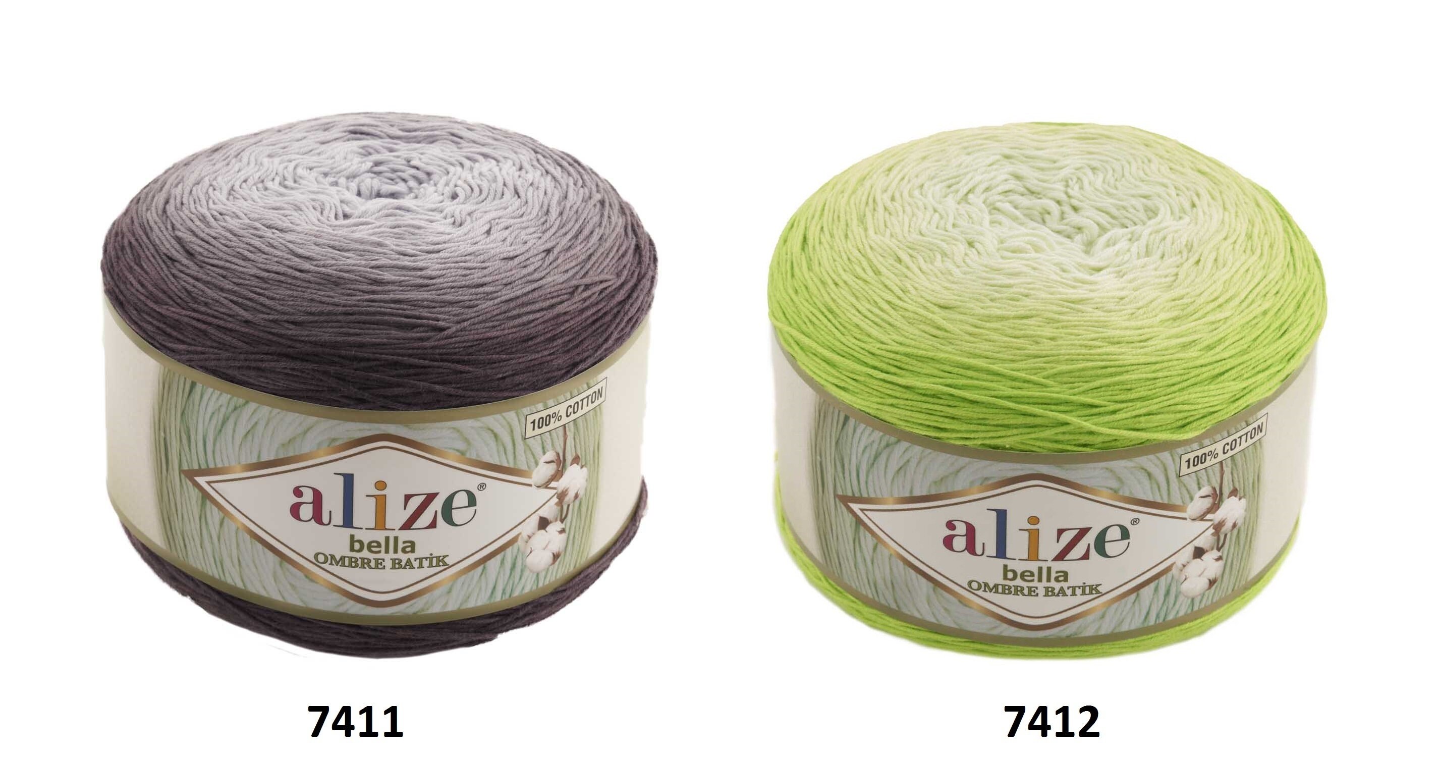 Gradient Yarn Alize Bella Ombre Batik 250g-900m Yarn Cakes Cotton Grade ...