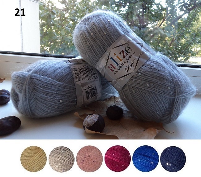Yarn Alize Angora Gold Star Payette Yarn Sequins Yarn Payette - Etsy Canada