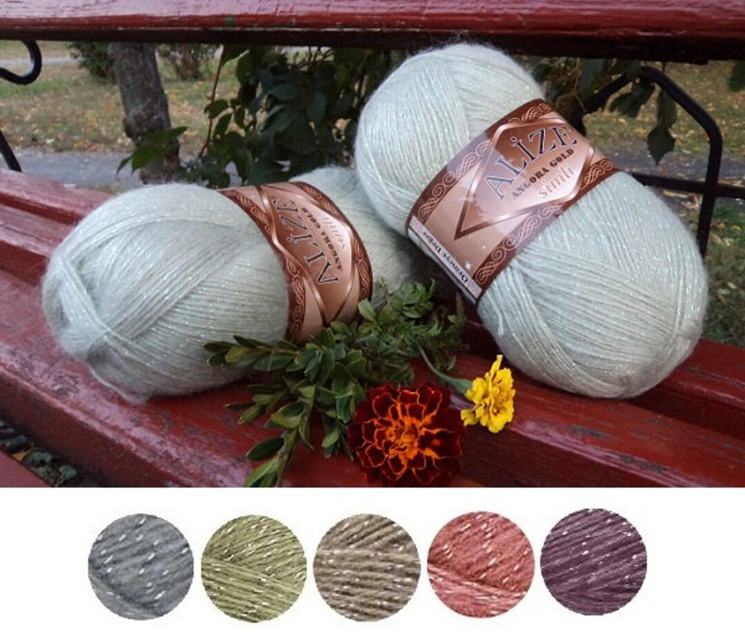Yarn Alize Angora Gold Simli Metallic Yarn Mohair Yarn Acrylic Yarn ...
