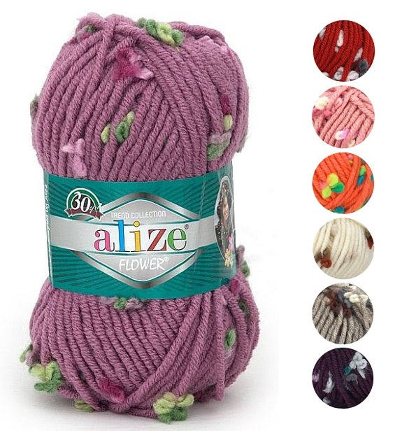 Yarn Alize Flower Yarn Buterfly Yarn Bulky Yarn Super Chunky - Etsy UK