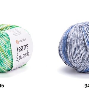 Yarn Yarnart Jeans Splash Cotton Yarn Print Cotton Yarn Amigurumi Yarn ...