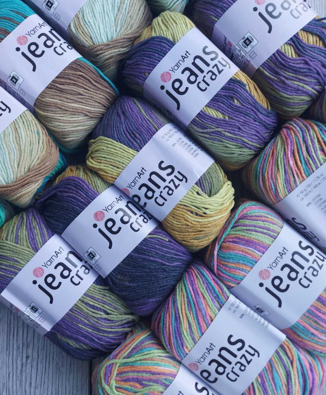 Yarn Yarnart Jeans Crazy Cotton Yarn Print Cotton Yarn Amigurumi Yarn ...
