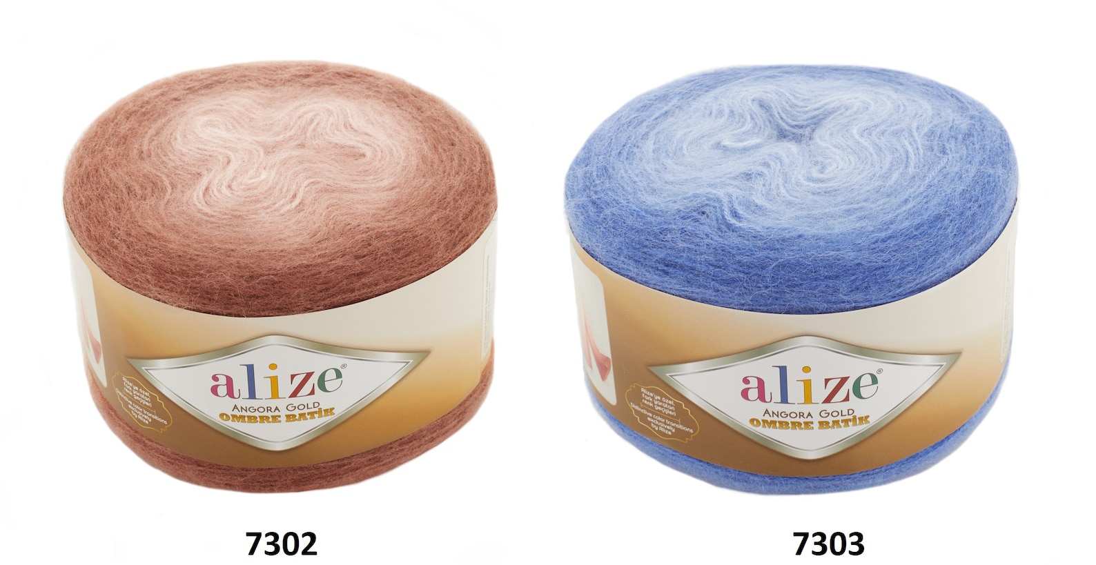 Gradient Yarn Alize Angora Gold Ombre Batik 150g-825m Yarn Cakes Wool ...