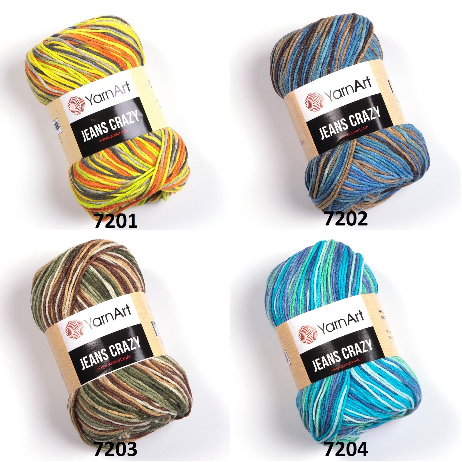 Yarn Yarnart Jeans Crazy Cotton Yarn Print Cotton Yarn Amigurumi Yarn ...