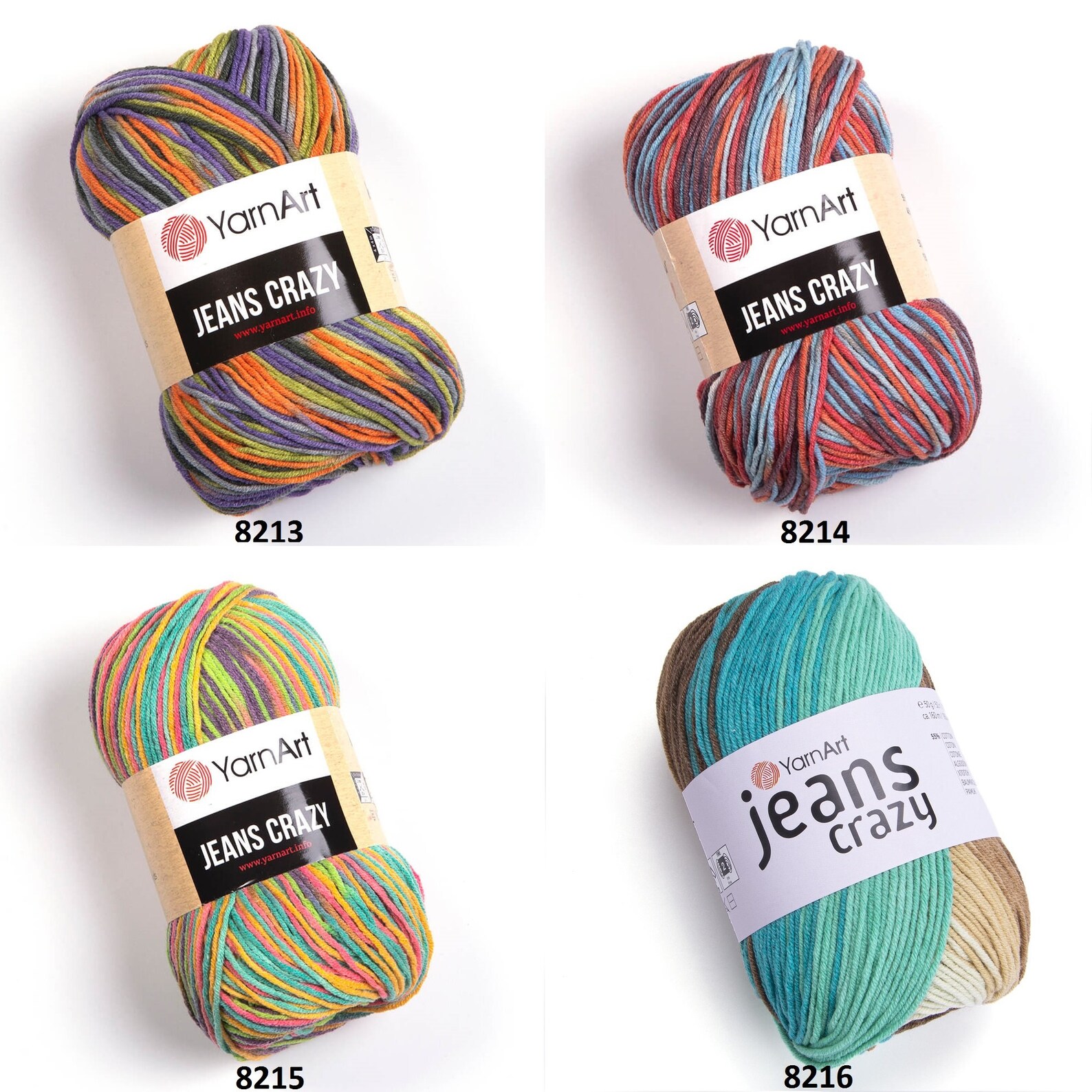 Yarn Yarnart Jeans Crazy Cotton Yarn Print Cotton Yarn Amigurumi Yarn ...