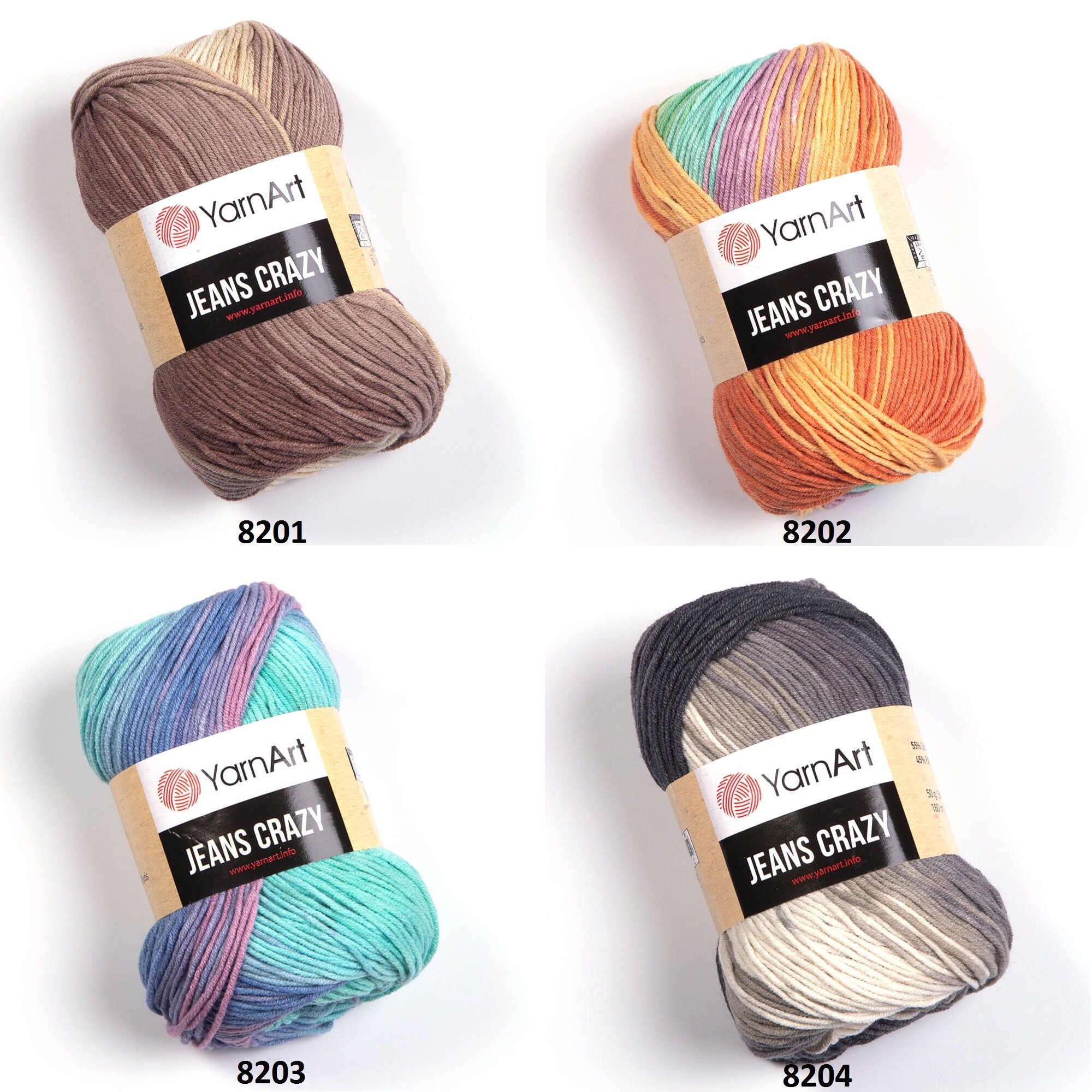 Yarn Yarnart Jeans Crazy Cotton Yarn Print Cotton Yarn Amigurumi Yarn ...