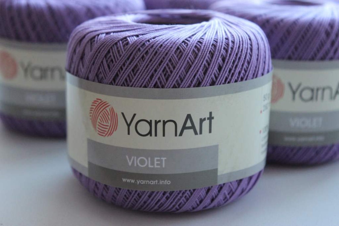 Yarn Yarnart Violet Yarn 100% Mercerized Cotton Yarn Napkin - Etsy