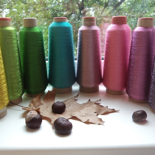 Metallized Thread Embroidery Yarn Metallic Embroidery Lurex - Etsy