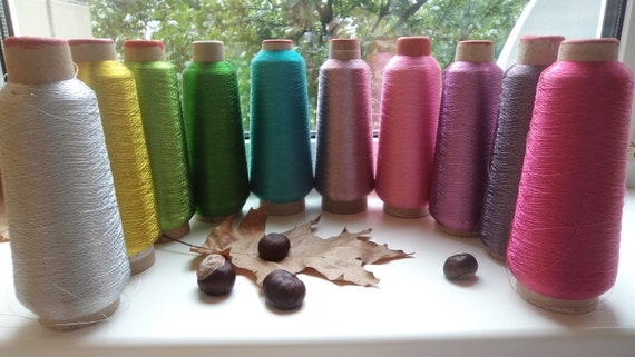 Metallized thread embroidery yarn metallic embroidery lurex | Etsy