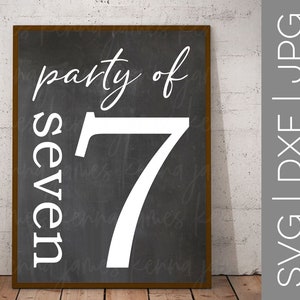Party of Svg | Party of 7 Svg | Party of Seven Svg | Family Number Sign ...