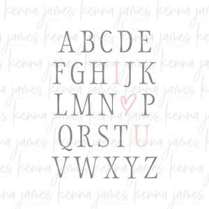 Set of 2 | ABC I Love You Svg | Alphabet I Love You Svg | ABC I Heart U ...