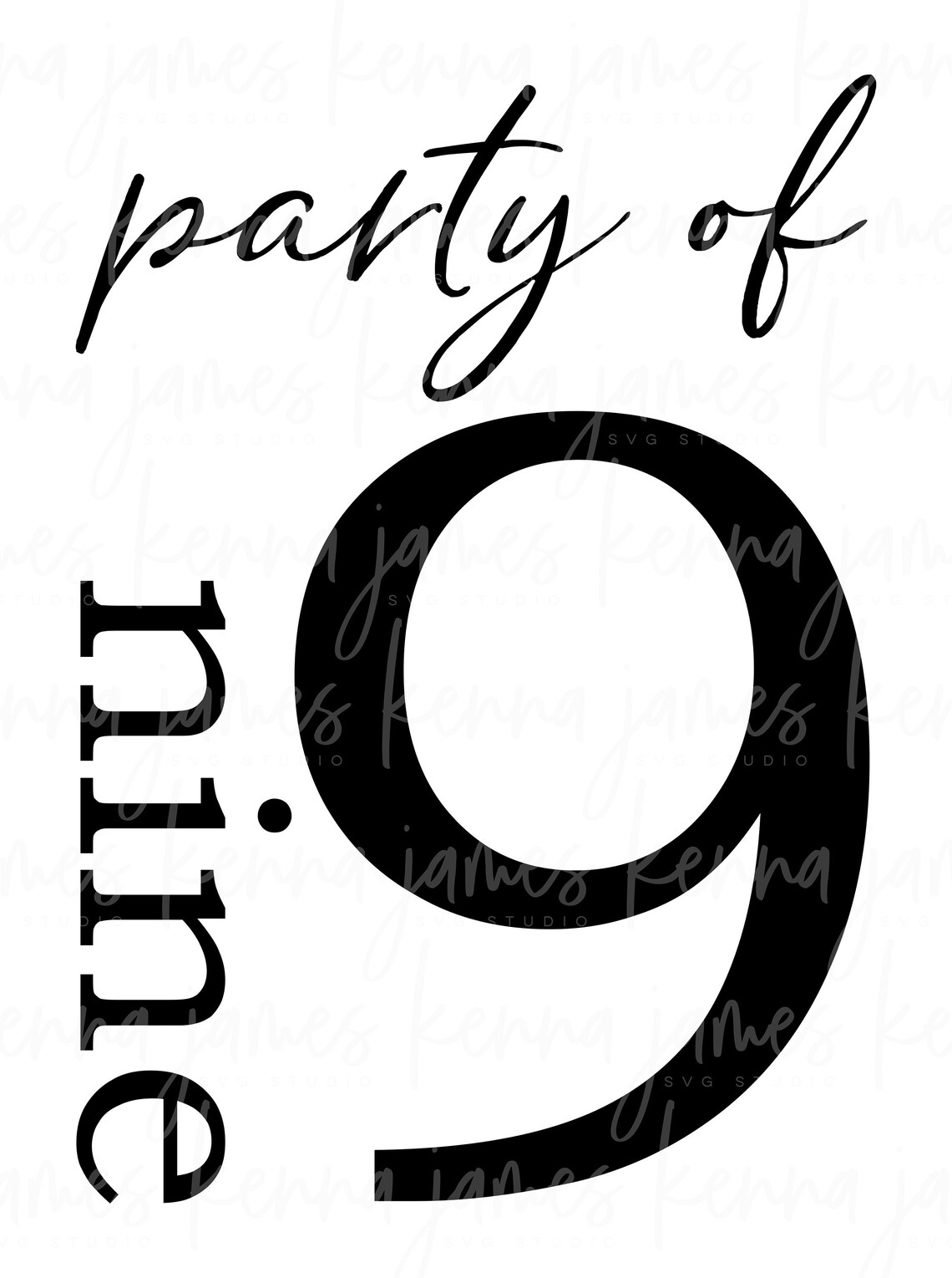 Party of Svg Party of 9 Svg Party of Nine Svg Family | Etsy